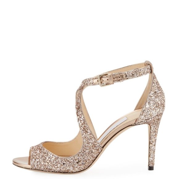 Jimmy Choo | Shoes | Jimmy Choo Emily 85 Course Glitter Sandal In ...